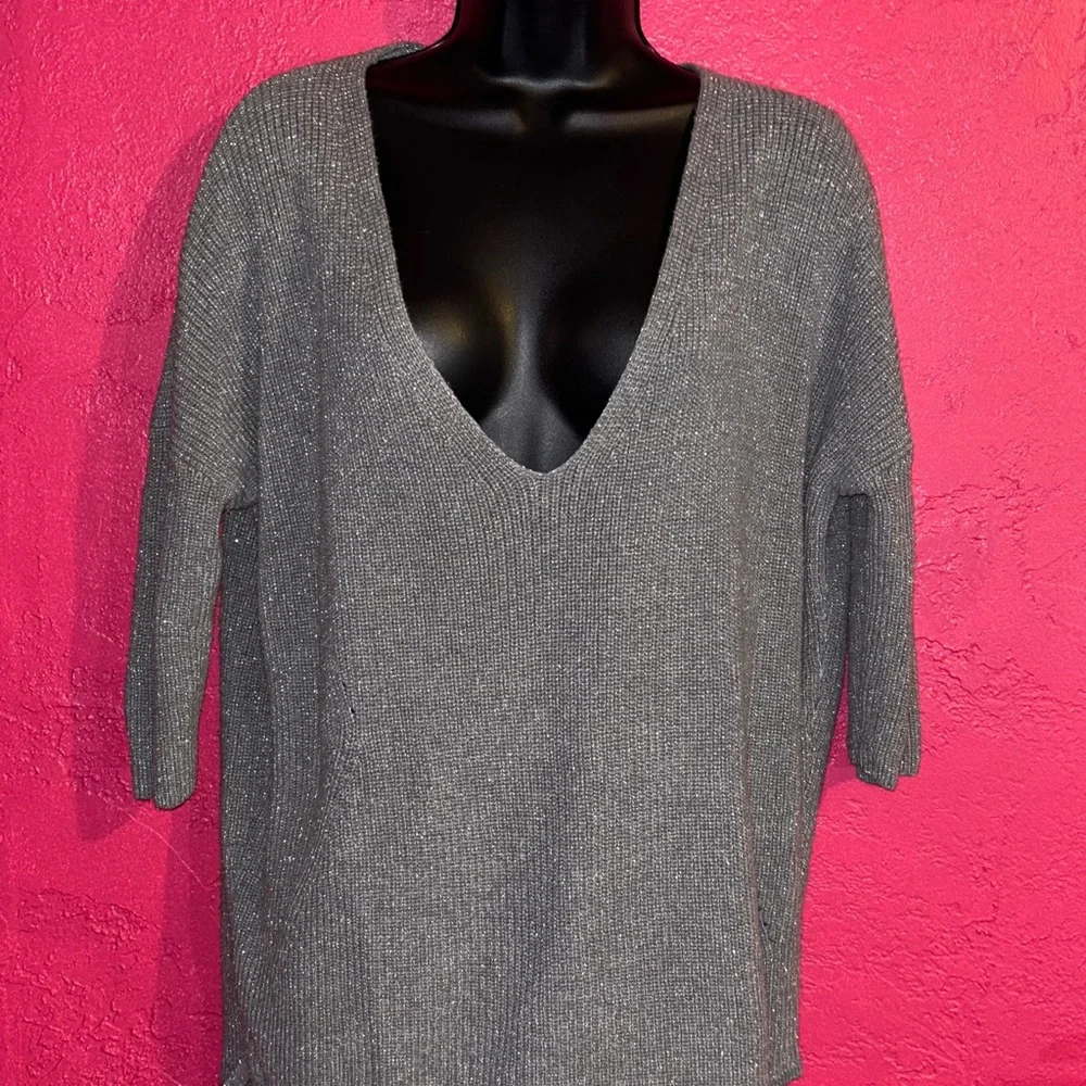 Express | Sweaters | Express Vneck Tunic Womens Sweater With Metallic ...